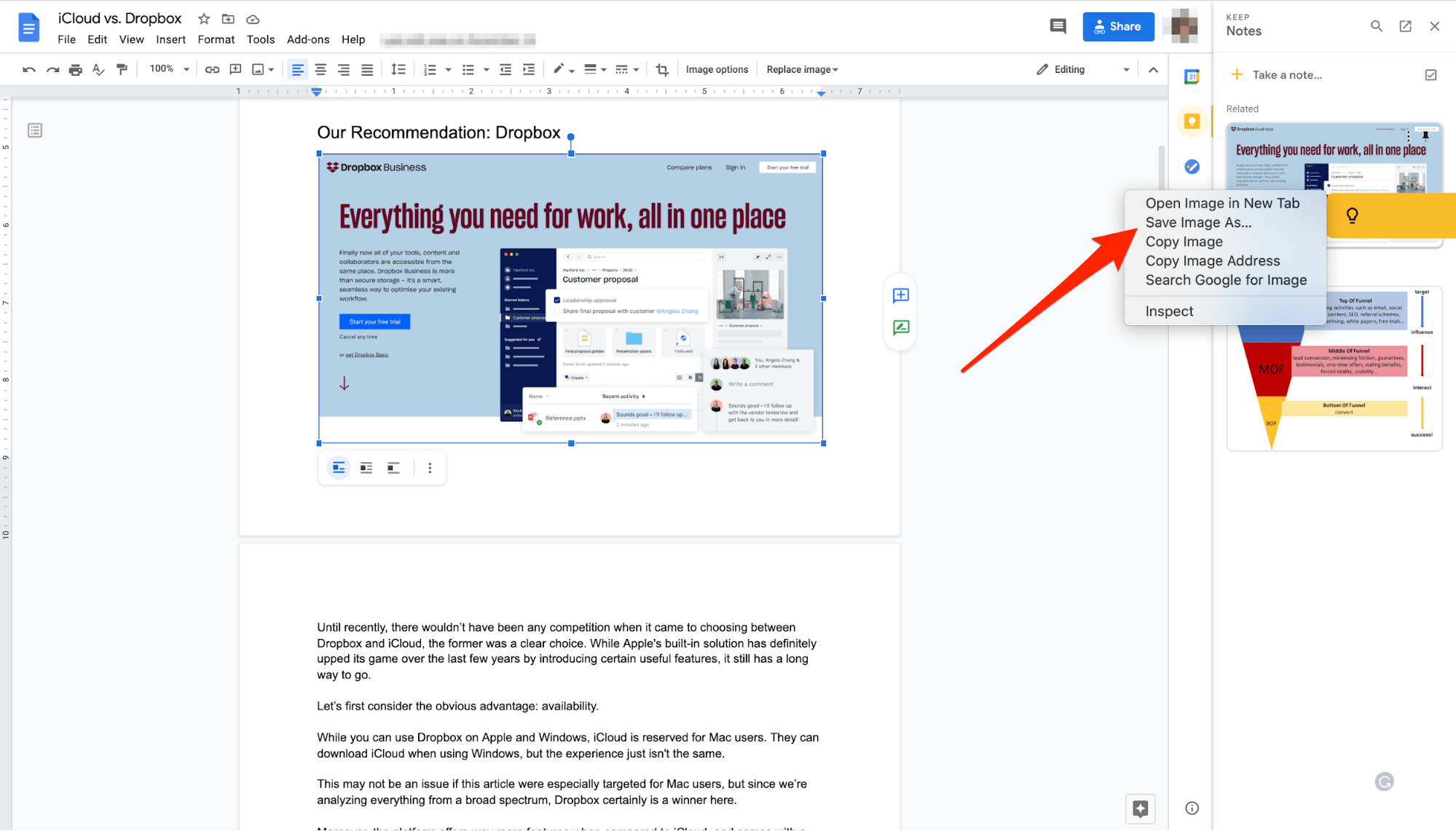How to Download an Image from a Google Doc