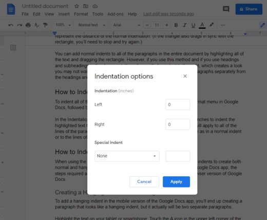 How to Add Hanging and Normal Indents to Google Docs